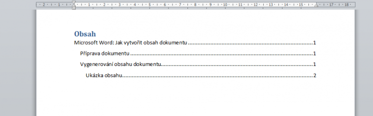 Microsoft Word: Automaticky generovaný obsah dokumentu | Michal Zobec ...